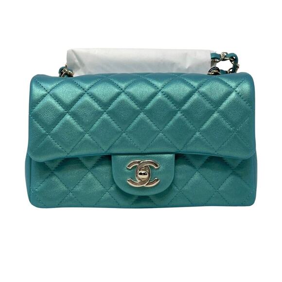 CHANEL | Bags | Chanel Mini Rectangular Classic 2s Green Iridescent ...